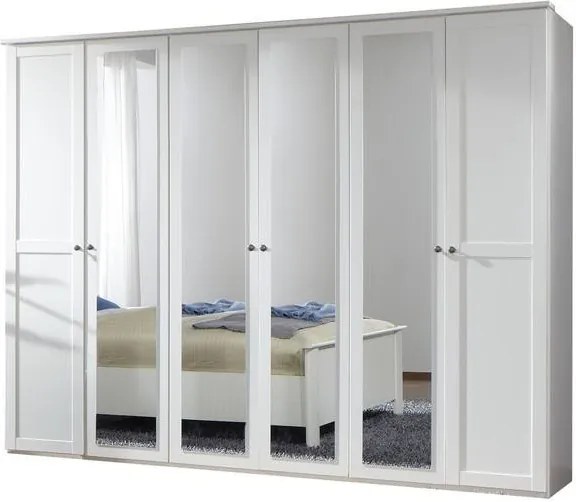 Sconto Šatní skříň CHASE bílá, 270 cm, 4 zrcadla