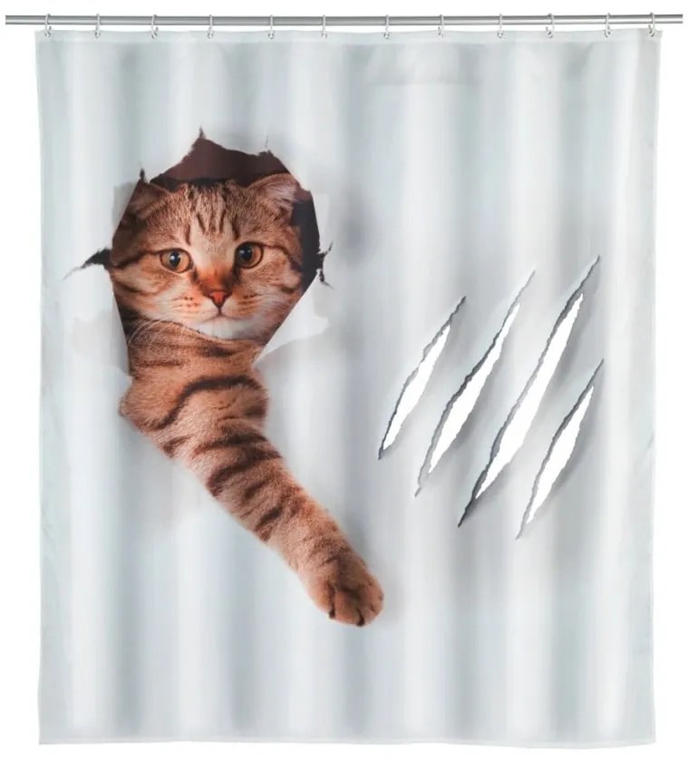Sprchový závěs Wenko Cat, 180 x 200 cm