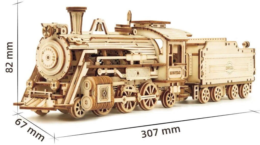 RoboTime 3D dřevěná skládačka Parní lokomotiva