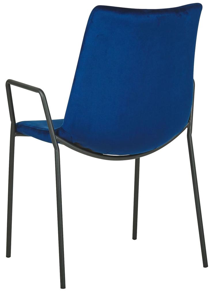 Sada 2 sametových židlí tmavě modré JEFFERSON Beliani