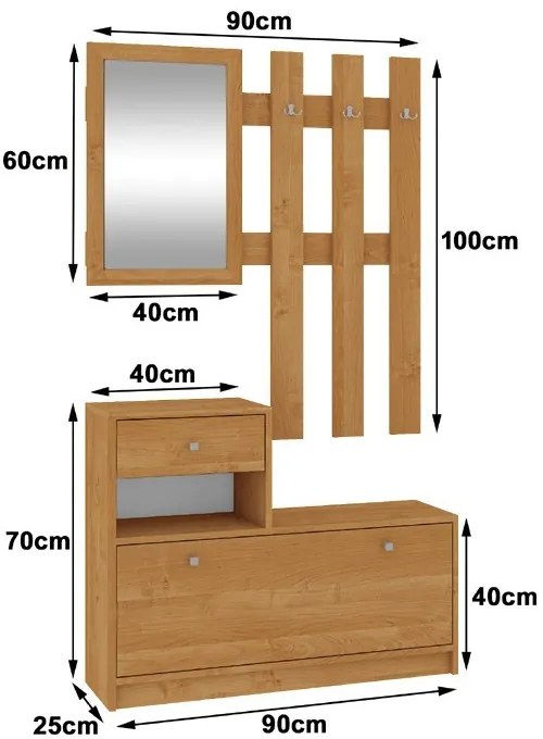 Předsíňová sestava Zariel (olše). 1068548