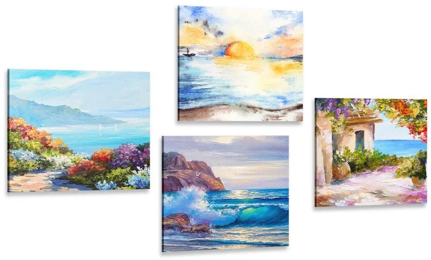 Set obrazů moře a pláž Varianta: 4x 40x40