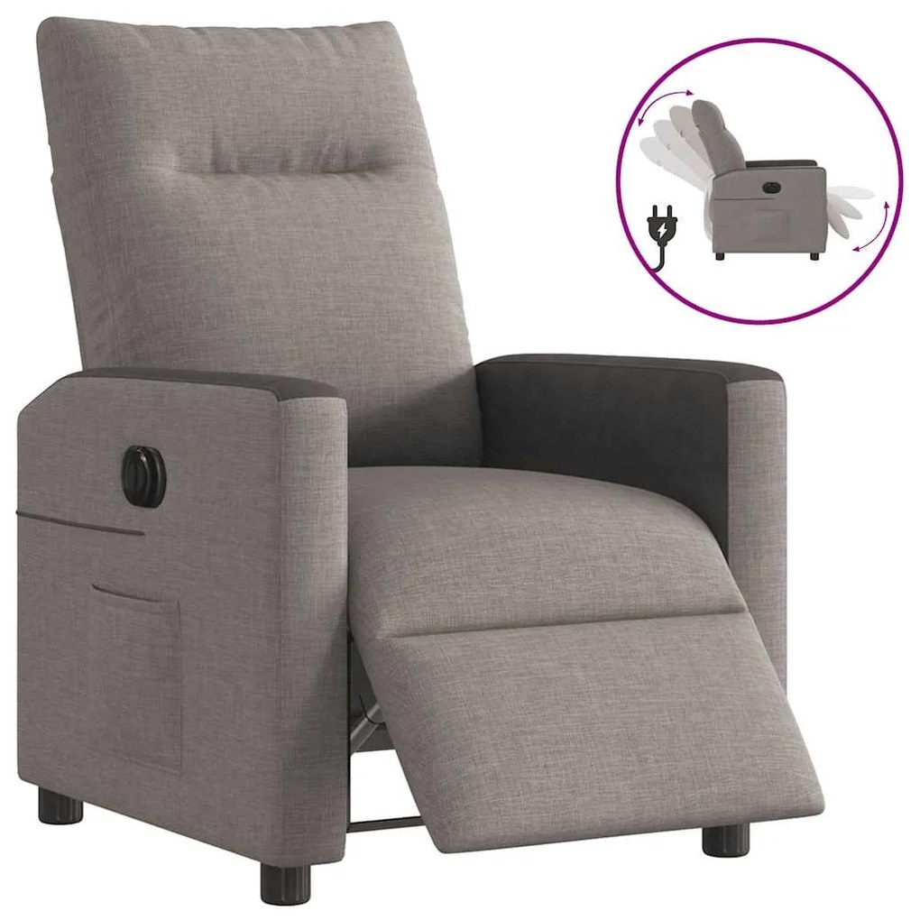 Elektrické polohovací křeslo taupe textil 3324043
