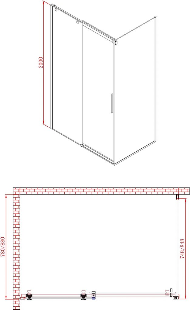 Polysan Polysan, ALTIS LINE boční stěna 800mm, čiré sklo, AL5915