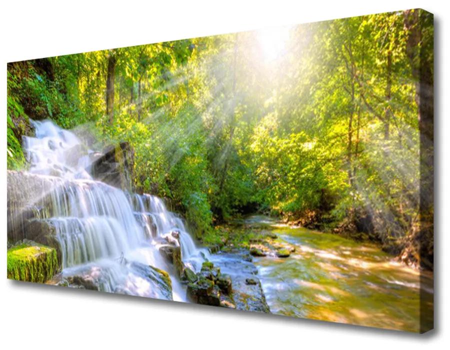 Obraz na plátně Vodopád Les Příroda 100x50cm