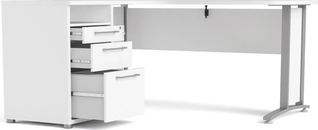 FALCO Psací stůl Office 80400/44 bílá/silver grey