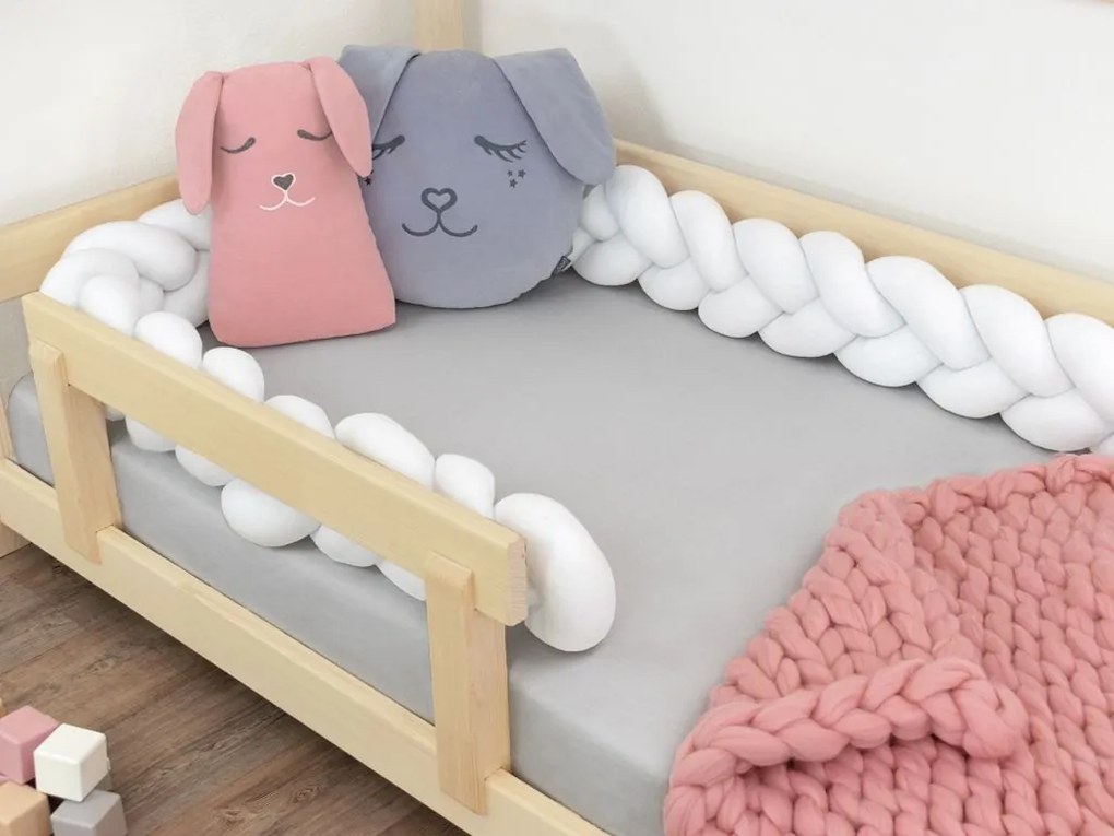 Benlemi Textil pro dětské postele - cop/mantinel Délka copu, mantinelu: 250 cm (2,5m), Barva copu/mantinelu: Bílo-šedo-růžová