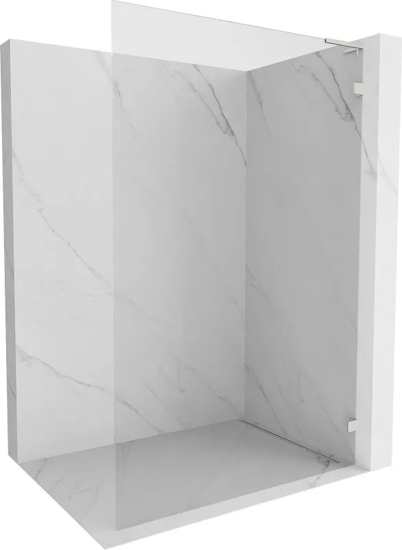 Mexen Lunar L, sprchová stěna pravá 50 x 200 cm, 8mm čiré sklo, ocelový profil, 830L-050-000-97-00-P