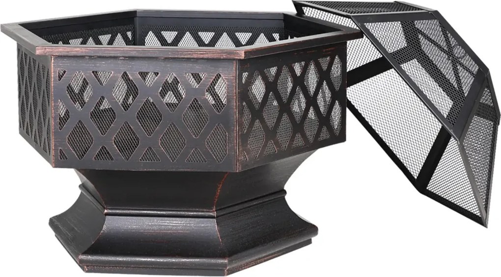Zahradní ohniště Hexa 70 cm černé