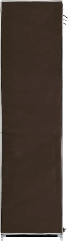 Šatní skříň s přihrádkami a tyčemi hnědá 150x45x175 cm textil 282454