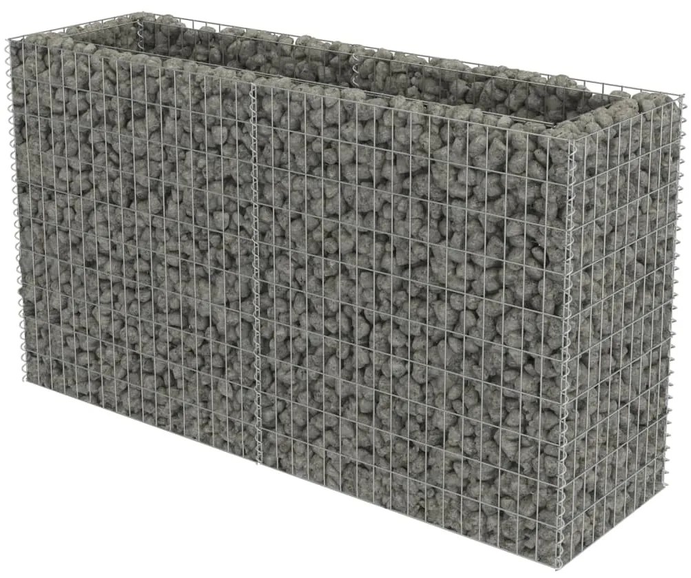 Gabionový vyvýšený záhon pozinkovaná ocel 180 x 50 x 100 cm 143558