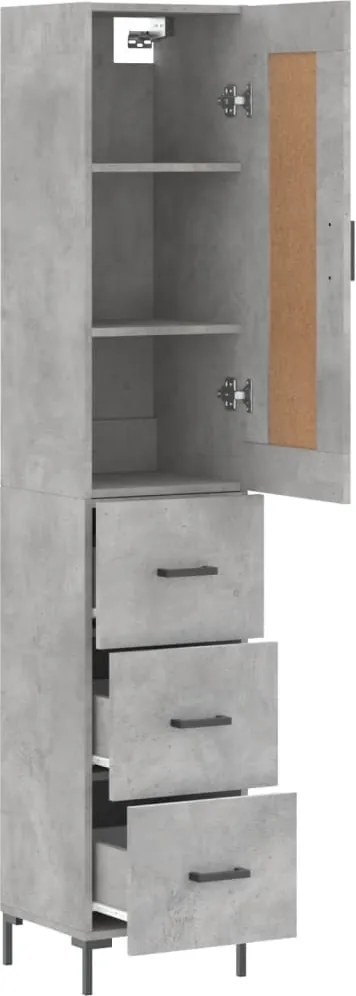 Skříň highboard betonově šedá 34,5x34x180 cm kompozitní dřevo 3200197