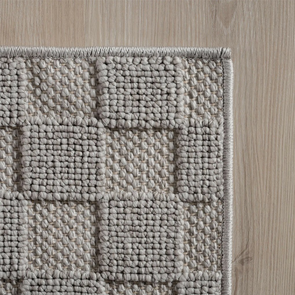 Ayyildiz, Kusový koberec Helix 2203 silver kruh, 80x80, šedá, chodba / předsíň