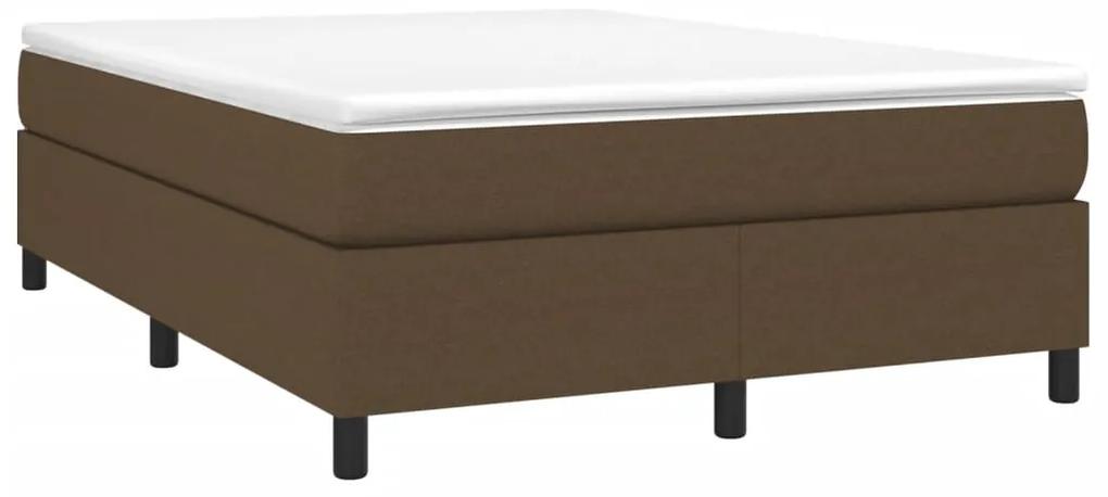 Box spring postel s matrací tmavě hnědá 140x200 cm textil