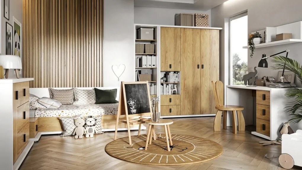 Casarredo Šatní skříň SOMAS 02 2D bílá/ořech natural