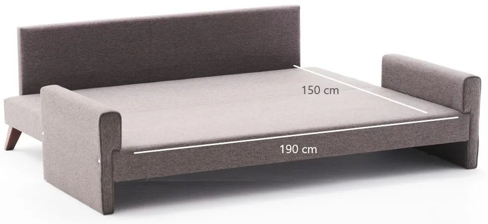 Hanah Home Rozkládací pohovka BELLA hnědá 208 cm 825BLC2583