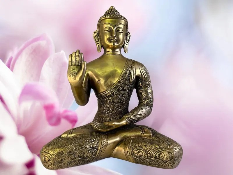 Buddha sedici, mosaz 28 cm
