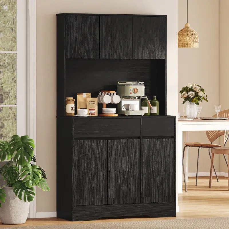 Kuchyňská skříň s úložným prostorem, černá, 100 x 38 x 180 cm 83A-248V90BK