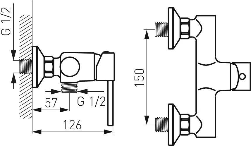 Ferro Fiesta - Sprchová baterie se spodním uchycením, chrom BFI7