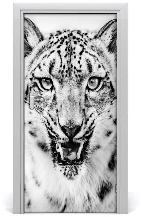 Samolepící fototapeta na dveře Sněžný leopard 85x205 cm