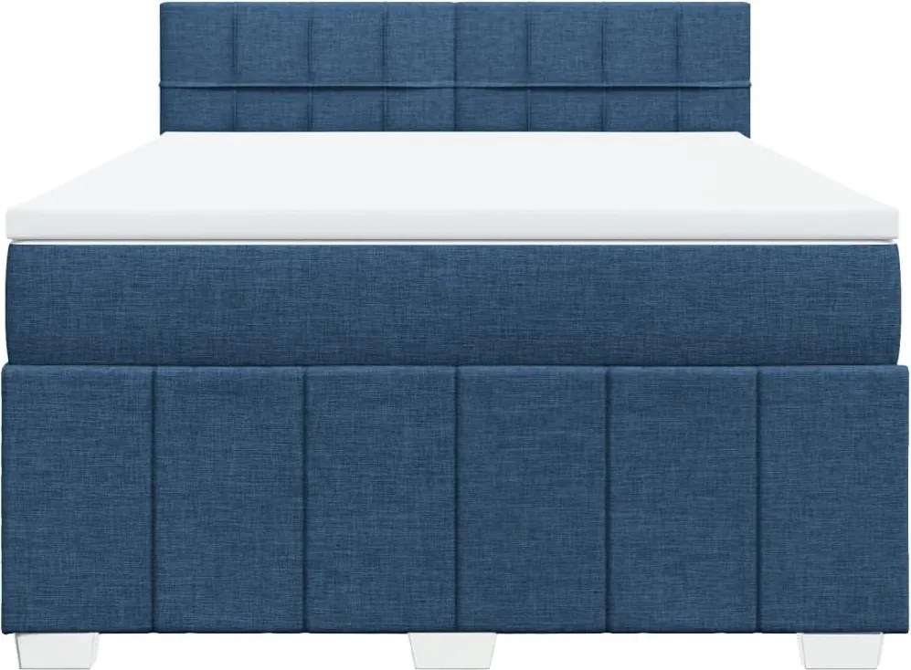 Box spring postel s matrací modrá 160x200 cm textil 3289425