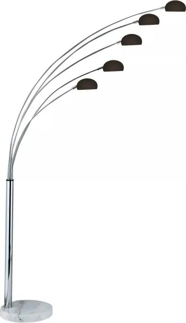 Searchlight EU3085-5CBK Stojací oblouková lampa GIRAFFE černé sklo, mramor