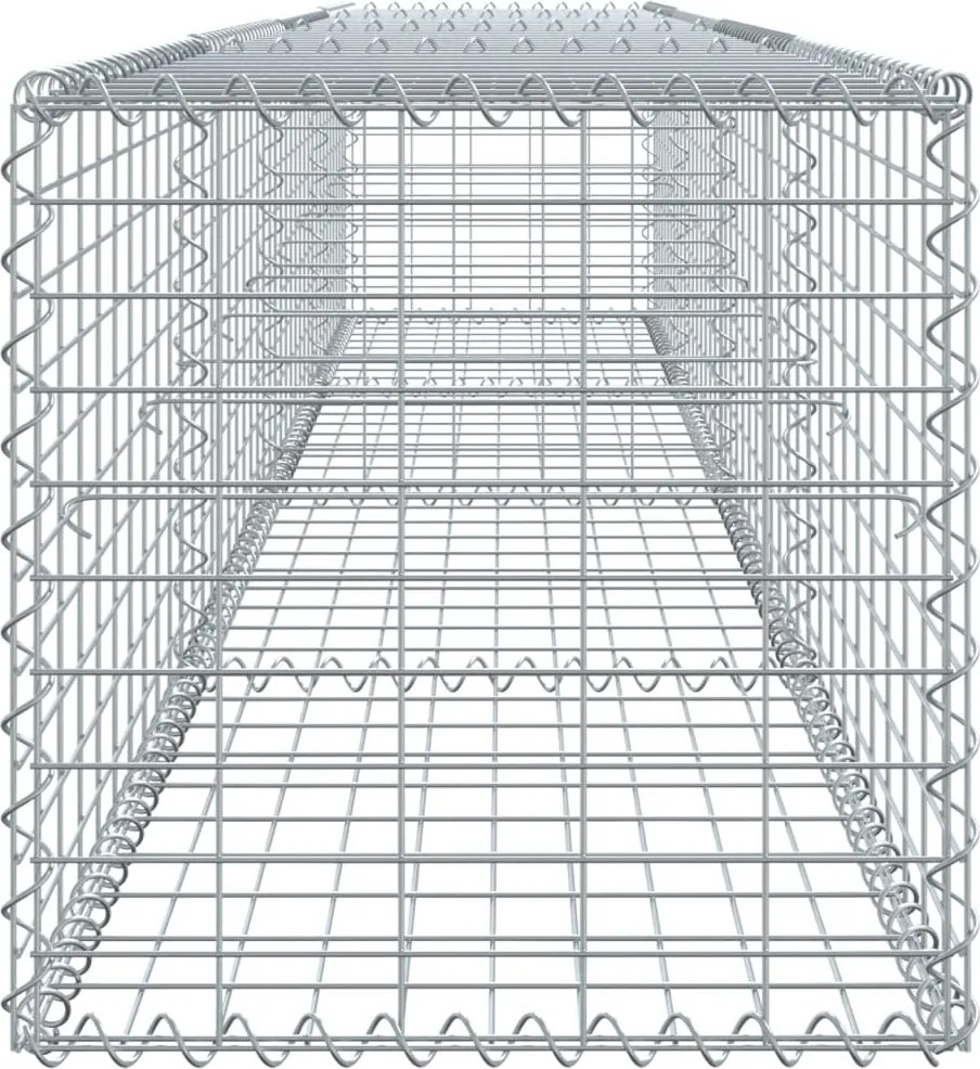Gabionový koš s víkem 400 x 50 x 50 cm pozinkované železo 3295135