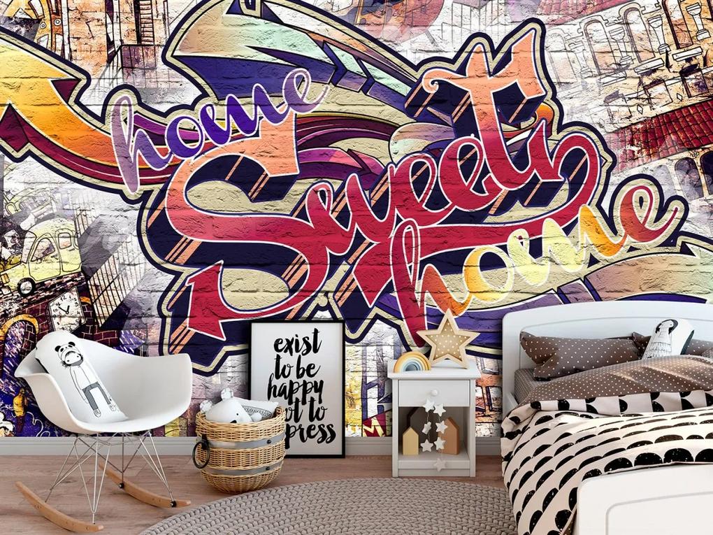 Tapeta Graffiti Home (200x140 cm) - Murando DeLuxe