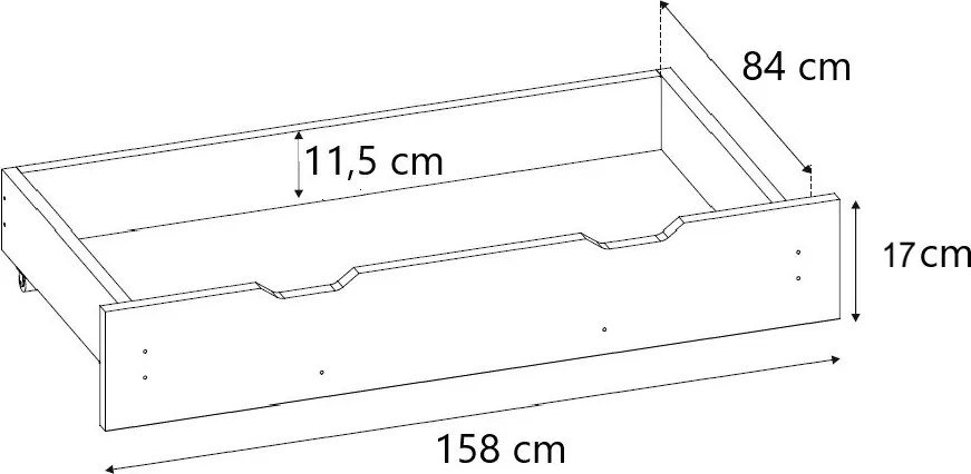Dětský úložný box DOMEČEK D3 borovice