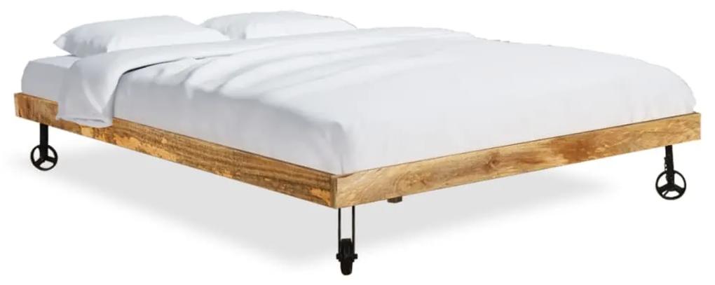 274880 vidaXL Postel s matrací, tvrdé mangové dřevo, 180x200 cm