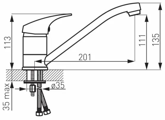 FERRO - Dřezová baterie ONE lesklý chrom