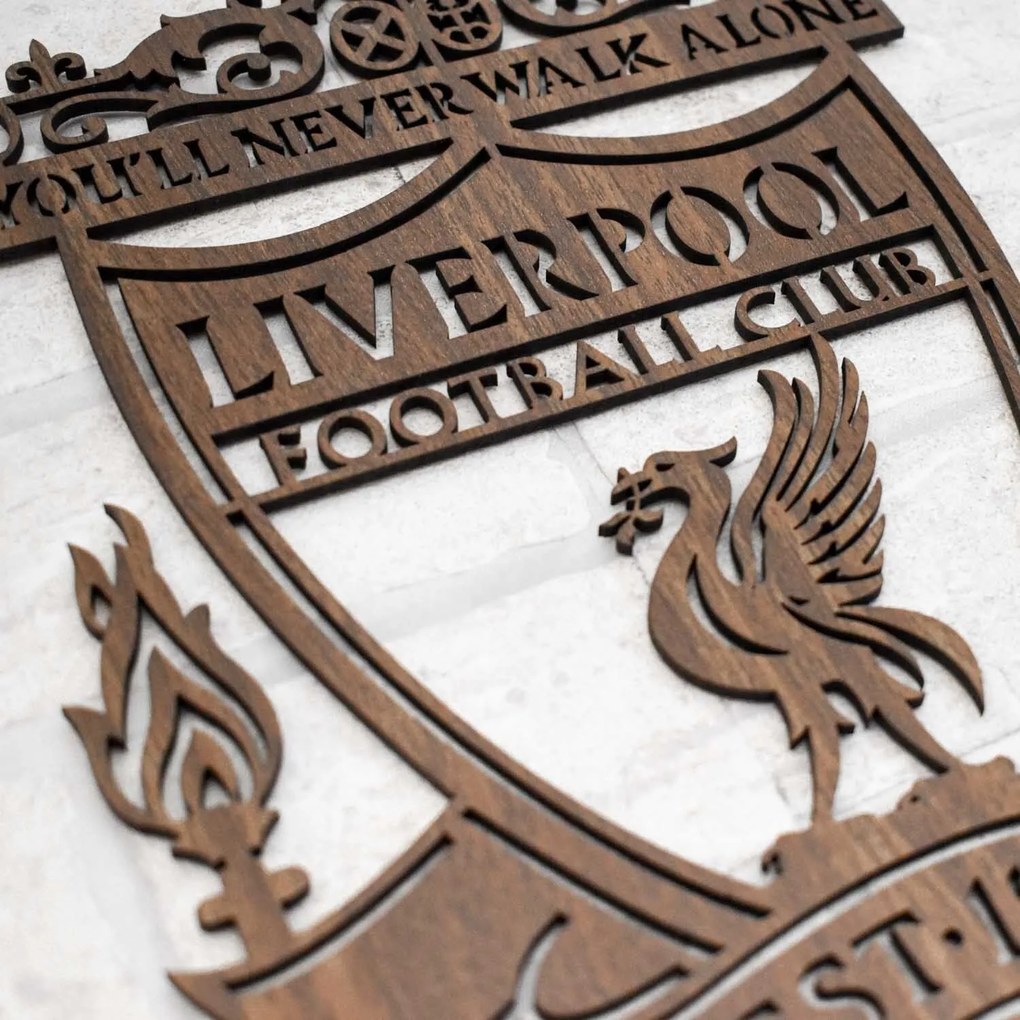 DUBLEZ | Dřevěné logo klubu na zeď - Liverpool | Obraz