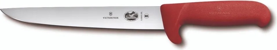 Nůž Fibrox, sticking knife, 20cm, straight, safety nose, červený