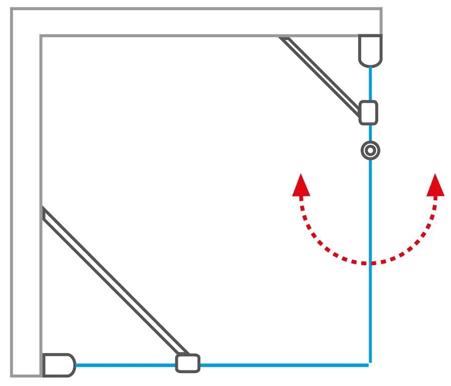 Čtvercový sprchový kout s jednokřídlými dveřmi a pevnou stěnou TB+TDO1 Viz technická specifikace Transparent Stříbro TB/1000+TDO1/1200 1200 1000 TB/1000_TDO1/1200_st_tr