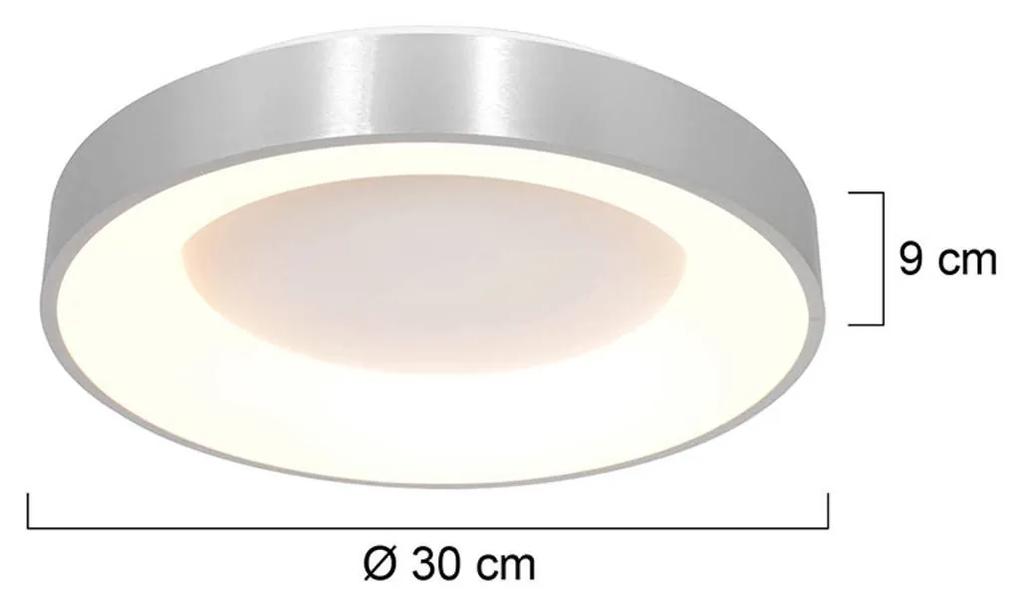 LED stropní svítidlo Ringlede 2 700 K Ø 30 cm, stříbrná