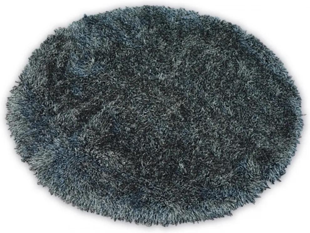 Luxusní kusový koberec Shaggy Love černý kruh, Velikosti 120x120cm