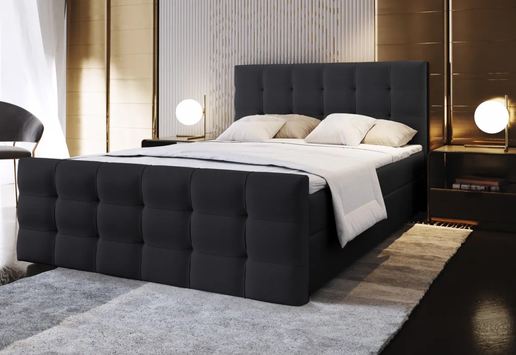 Expedo Čalouněná postel boxspring SAIMON + topper, 160x200, Cosmic 160