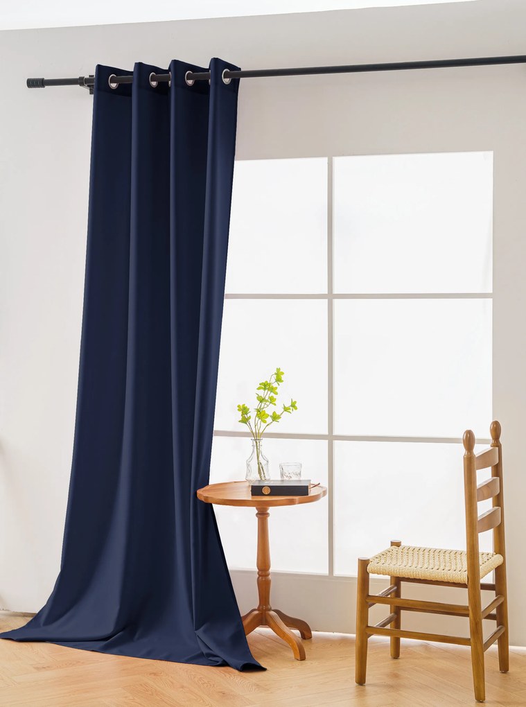 Závěs OXFORD LIGHT 140x250 cm, tmavě modrý Zavěšení: Kovové kroužky