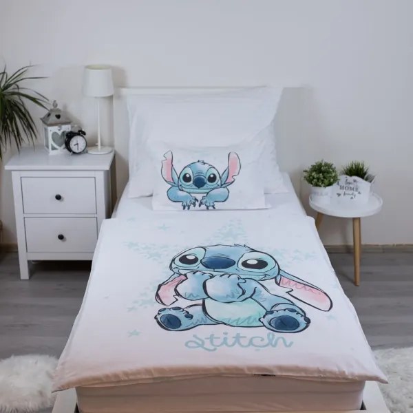 Jerry Fabrics Povlečení do postýlky Lilo and Stitch White Star baby 100x135, 40x60 cm