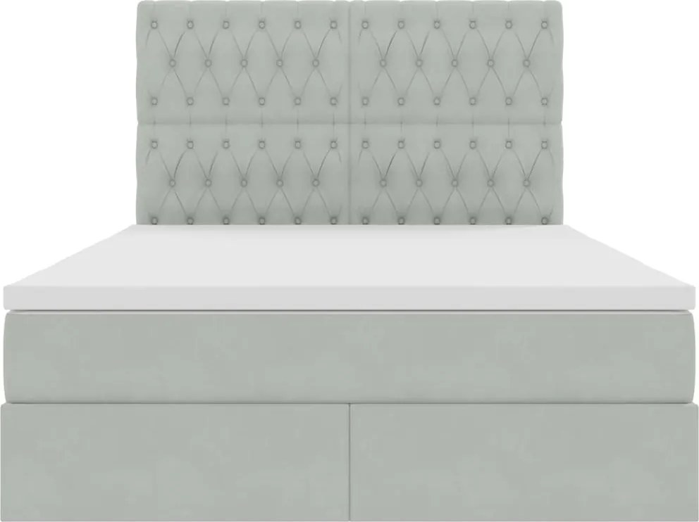 Postel s úložným prostorem a matrací Světle šedá 140 x 190 cm 3372087