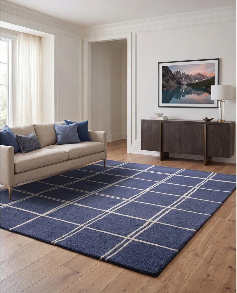 Modrý ručně tkaný vlněný koberec 160x230 cm – Asiatic Carpets
