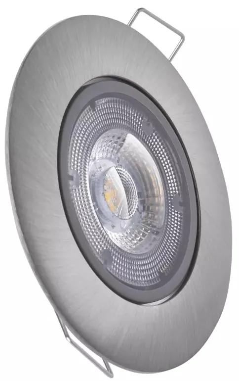 EMOS Stříbrné LED bodové svítidlo 5W s výklopným rámečkem Economy+ Barva světla Denní bílá