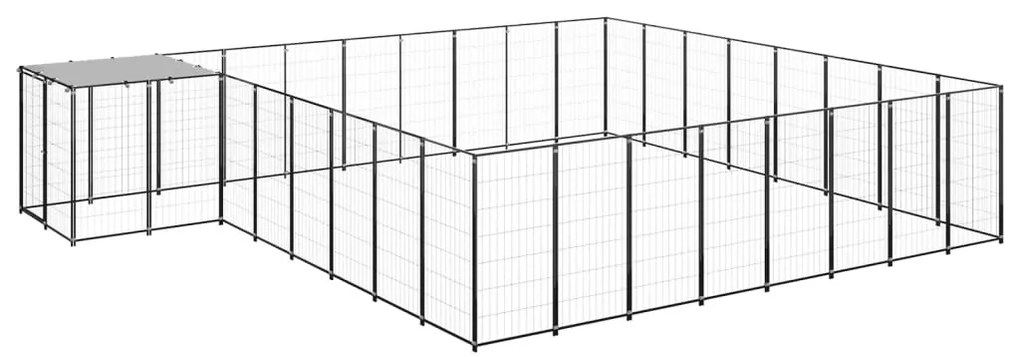 Psí kotec černý 20,57 m² ocel