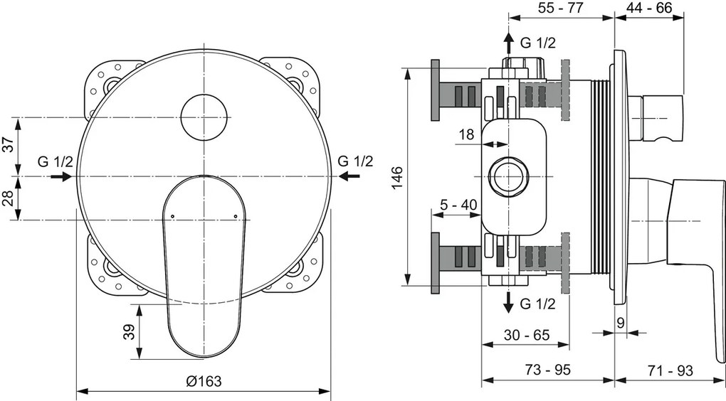 Ideal Standard Cerafine O - Vanová baterie pod omítku, rosé A7350RO