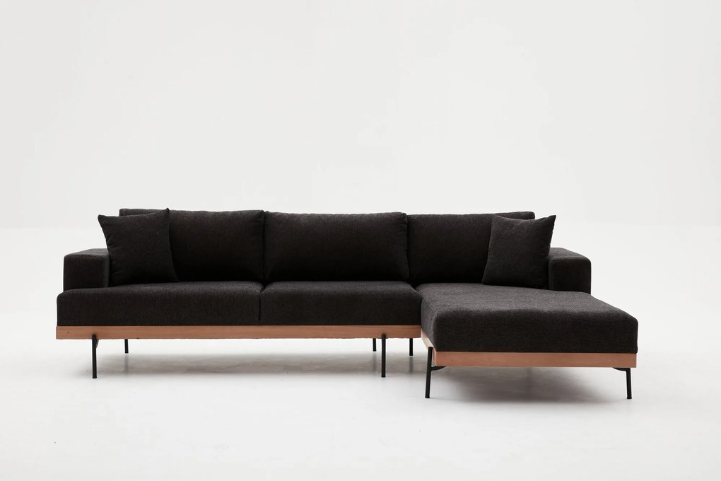 Hanah Home Rohová pohovka LIVA antracitová pravá 287 cm 825BLC2814