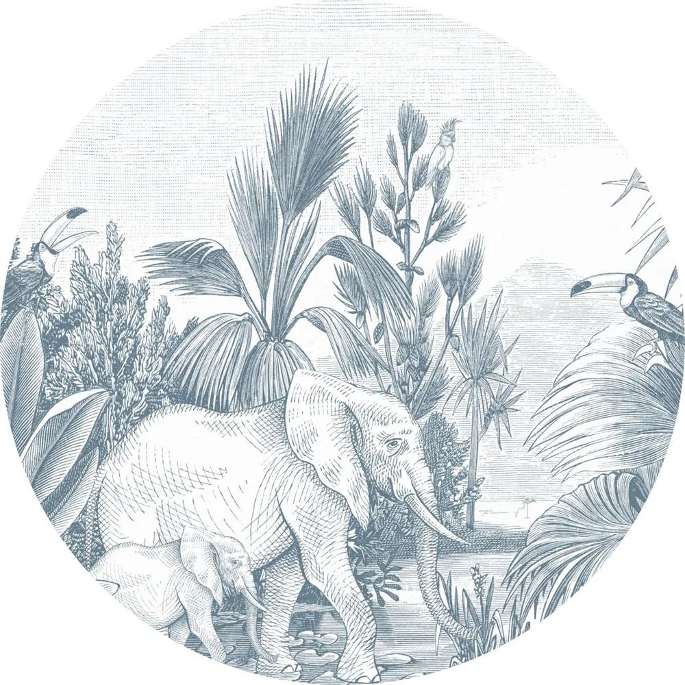 Esta Home Samolepící obrazová tapeta Džungle, sloni 159089 rozměry 1,4 x 1,4 m