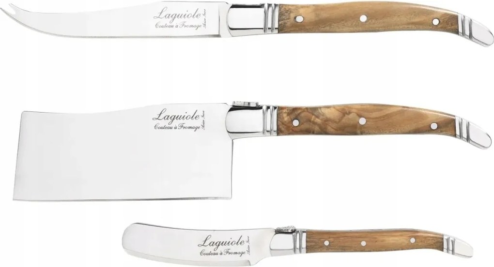 Laguiole Luxury Line Sada pro sýr Olive Wood, univerzální sada