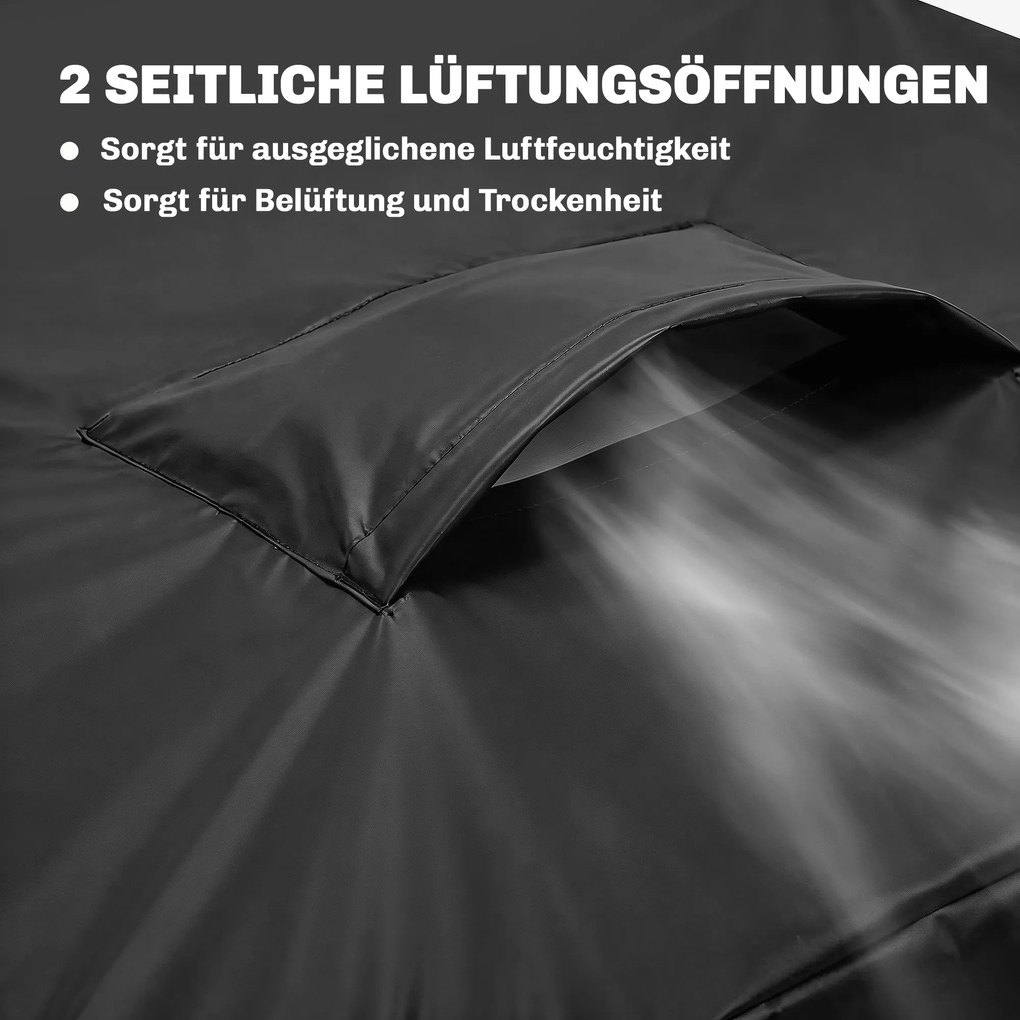 Outsunny Ochranný kryt na zahradní nábytek Winterproof Voděodolný kryt ve tvaru V s ochranou proti UV záření 420D Oxford 216x216x78 cm černý