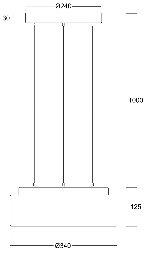 Osmont 67883 Eris LE2, závěsné svítidlo z triplexového skla s černým závěsem, LED 19W 4000K, IP40, prům. 34cm
