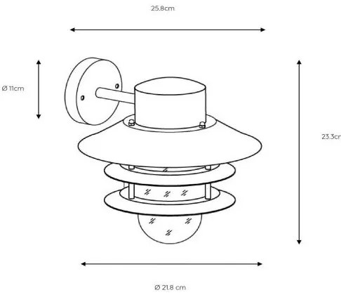 Lucide 11874/01/12 - Venkovní nástěnné svítidlo ZICO 1xE27/60W/230V IP44